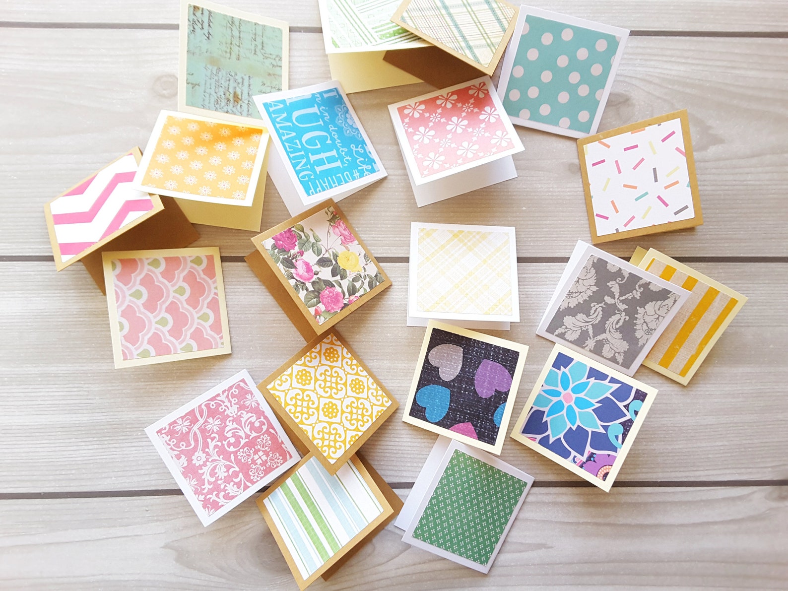 2 X 2 Mini Note Cards / Mini Fold Cards / Thank You Enclosures - Etsy