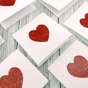 2 X 2 Mini Red Heart Fold Cards / Mini Valentine's Day Note Cards ...