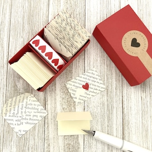 TINY Book Page Envelopes for Mini Journal, Little Love Note Red Mini ...