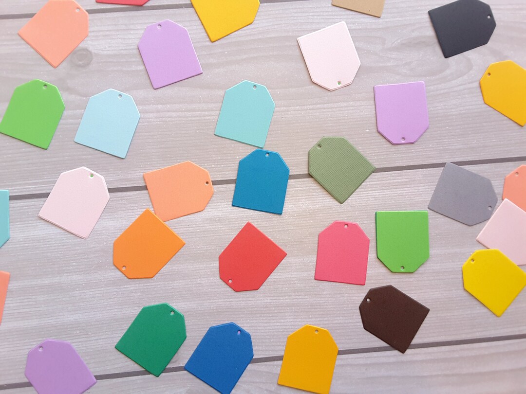 1.25 X 1.5 Inch Assorted Color Mini Blank Tags / Holiday Gift Tags ...