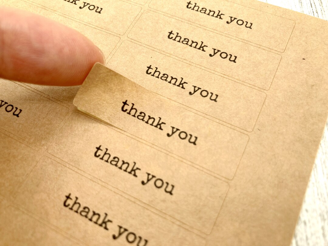 Thank You Stickers for Product Packaging Gift Wrapping 1.75" X 0.5 ...