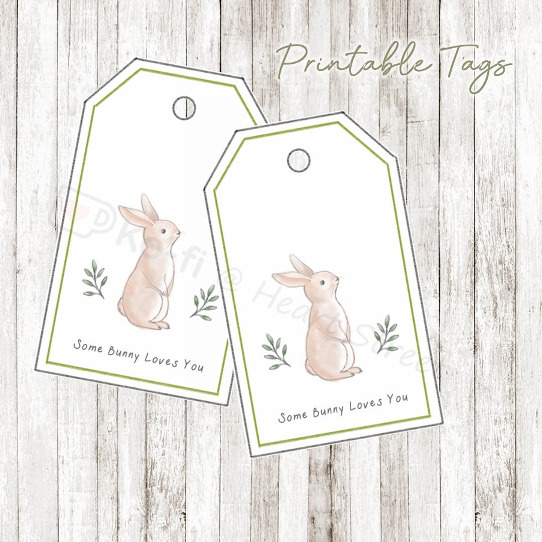 Lovely Bunny Printable Gift Tags for Spring Gift, Easter Party Some ...