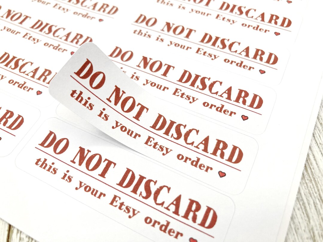 Do Not Discard Label for Etsy Order Sticker for Etsy Seller Package ...