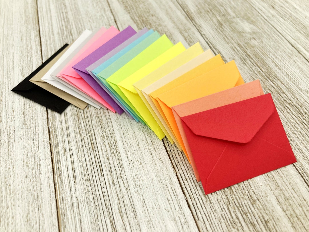 Bulk TINY RANDOM Color Envelopes/ Colorful Mini Envelope/ - Etsy