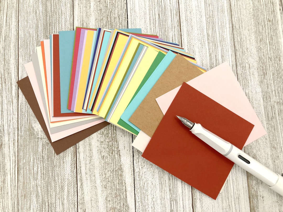 2x2 3x3 4x4 5x5 Inch Square Cards (no Hole)/ Colorful Flat Note Cards ...