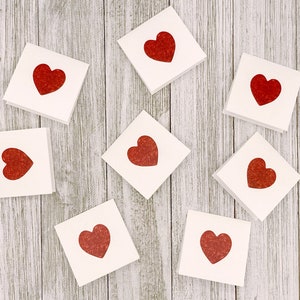2 X 2 Mini Red Heart Fold Cards / Mini Valentine's Day Note Cards ...