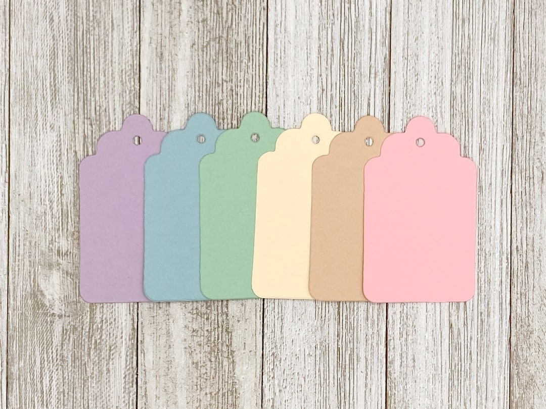 1 3/4W X 3H Pastel Color Blank Tags / Holiday Gift Tag/ Shipping Label ...
