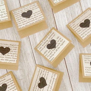 2 X 2 Mini Heart Cards / Little Note Cards / Square Note Cards / Book ...