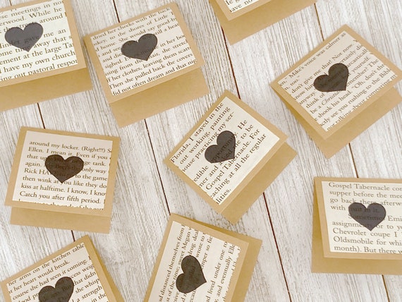 2 X 2 Mini Heart Cards / Little Note Cards / - Etsy