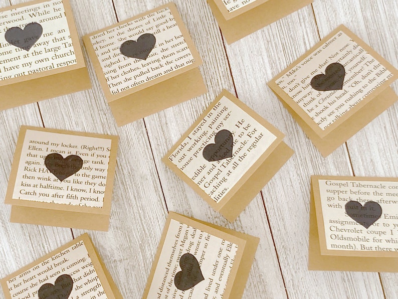 2 X 2 Mini Heart Cards / Little Note Cards / - Etsy