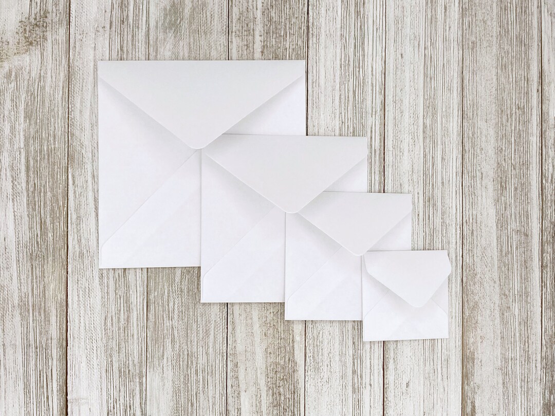 Square Envelopes White of Various Sizes 2x2, 3x3, 4x4, 5x5 Envelopes ...