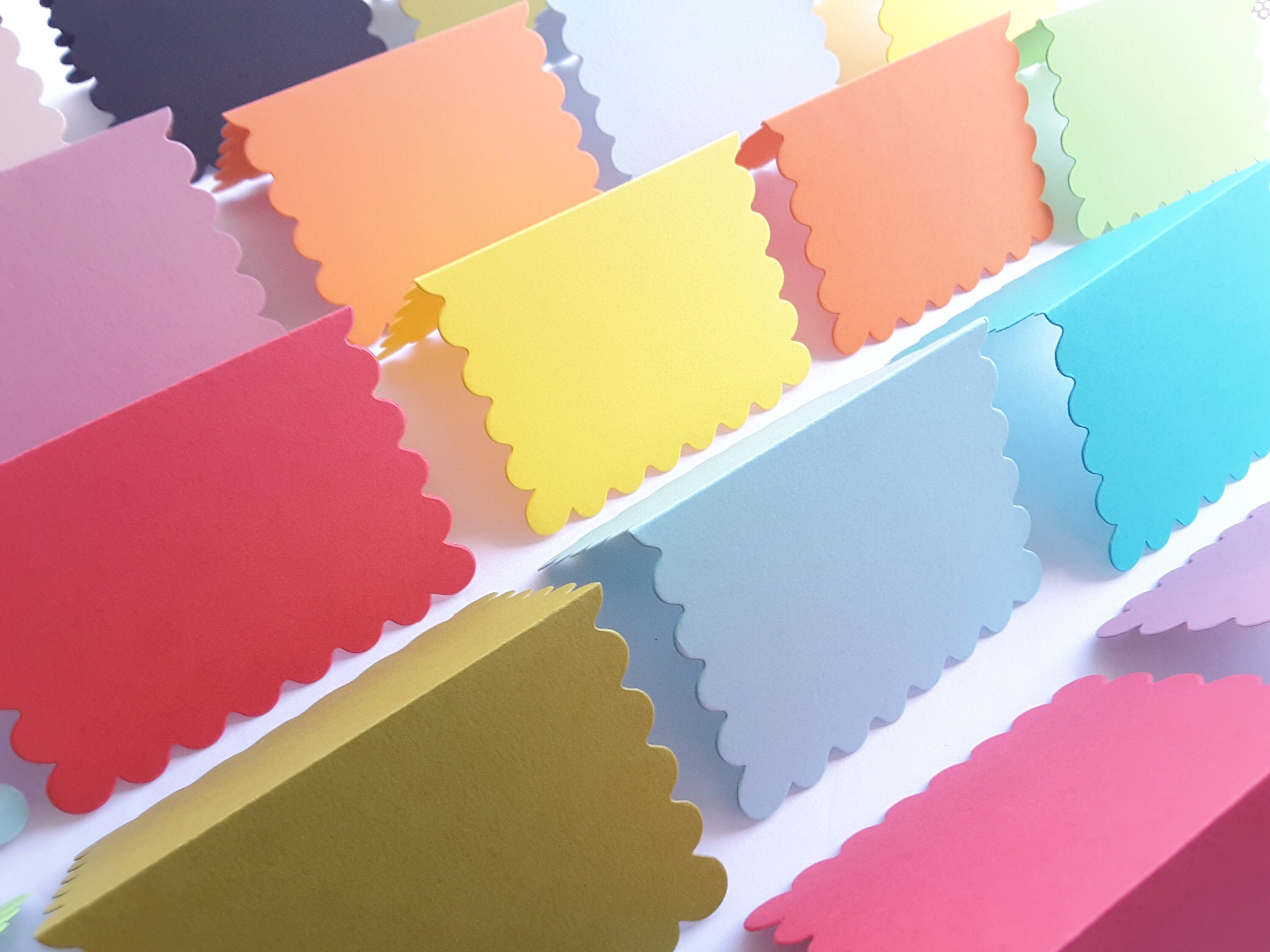 2.5 X 3.5 Colorful Scalloped Edge Fold Cards/ Fold - Etsy