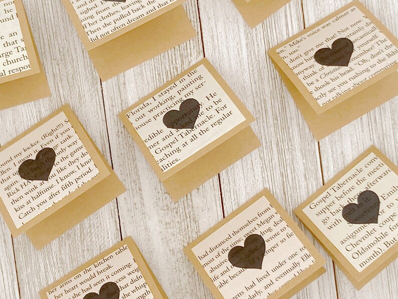 2 X 2 Mini Heart Cards / Little Note Cards / - Etsy