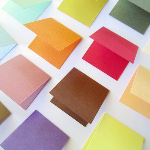 2x2 3x3 4x4 5x5 Inch Colorful Square Fold Cards/ Blank Craft | Etsy