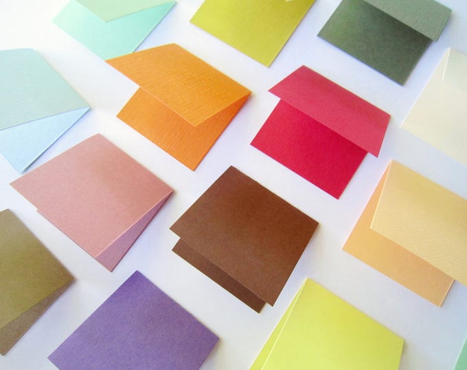 2x2 3x3 4x4 5x5 Inch Colorful Square Fold Cards/ Blank Craft Cards ...