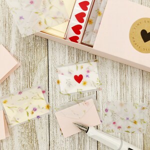 TINY Envelope Floral Patterned Little Love Note Envelope With Blush ...