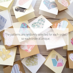 2 X 2 Mini Assorted Patterns Heart Note Cards / Mini Thank You ...
