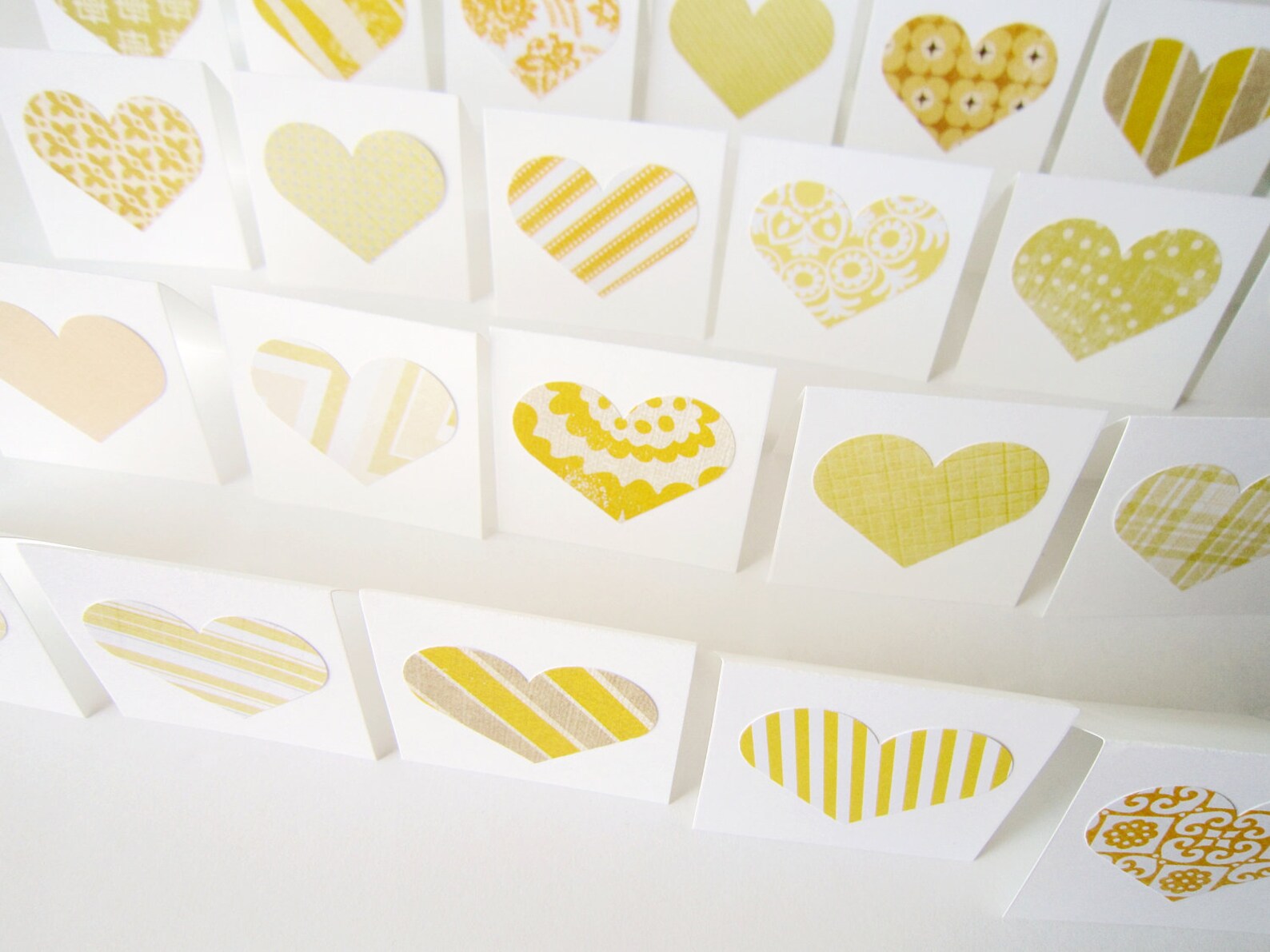 2 X 2 Mini Yellow Heart Note Cards / Mini Thank - Etsy