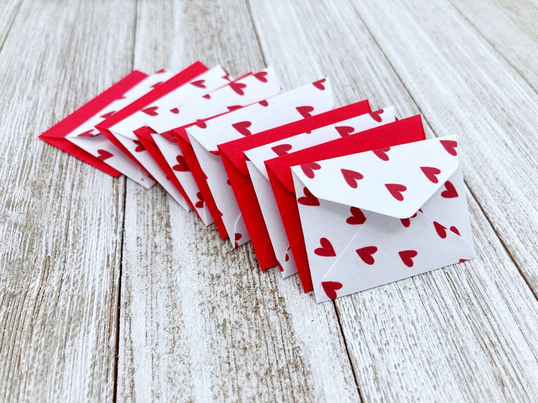 TINY Hearts Envelopes/ Mini Journal Envelope Black Heart Little Love ...