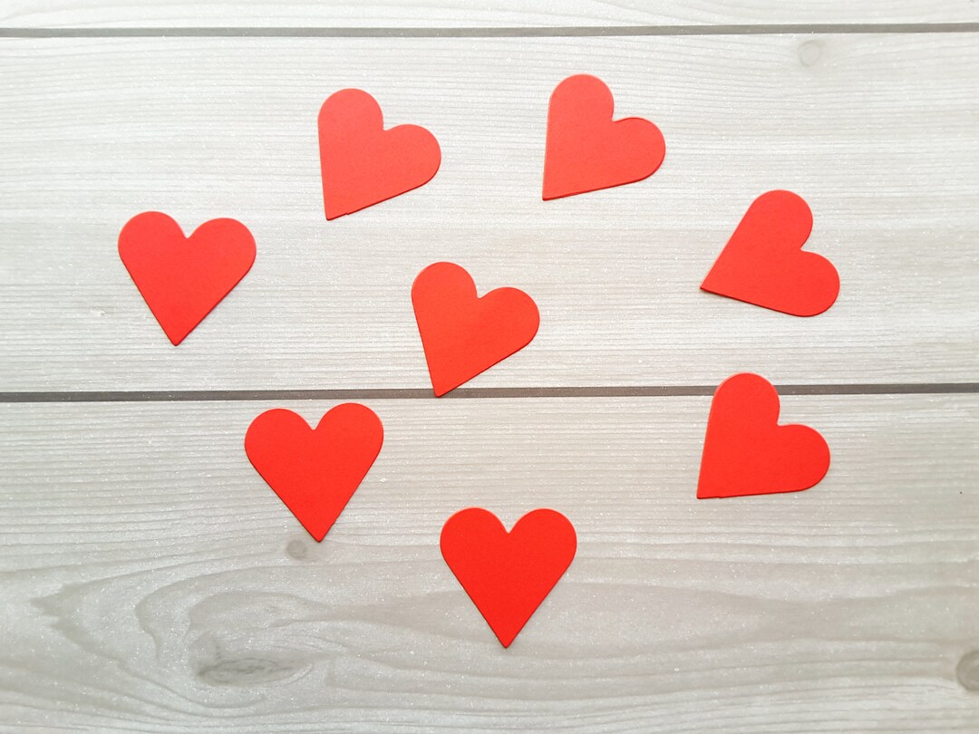 1 9/16 Red Mini Heart / Heart Confetti / Scrapbooking Hearts / Paper ...