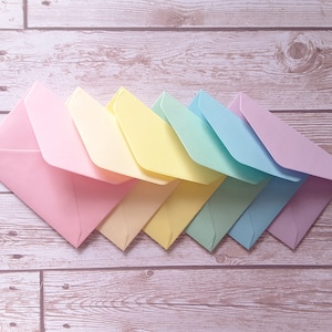 2.5 X 3.5 Card Envelopes/ Pastel Color Envelope/ Mini Pastel Envelope ...