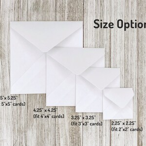 2x2 3x3 4x4 5x5 Card Envelopes/ Black Square Envelope for Party ...