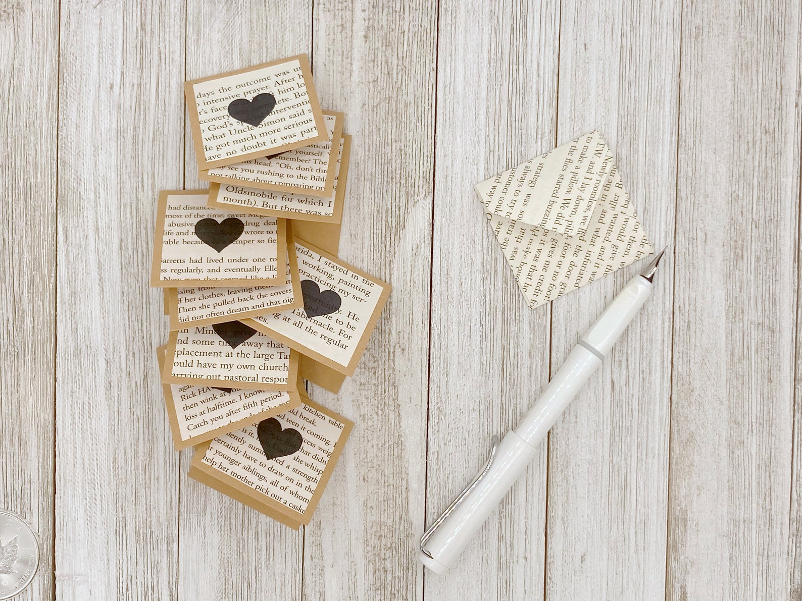 2 X 2 Mini Heart Cards / Little Note Cards / - Etsy