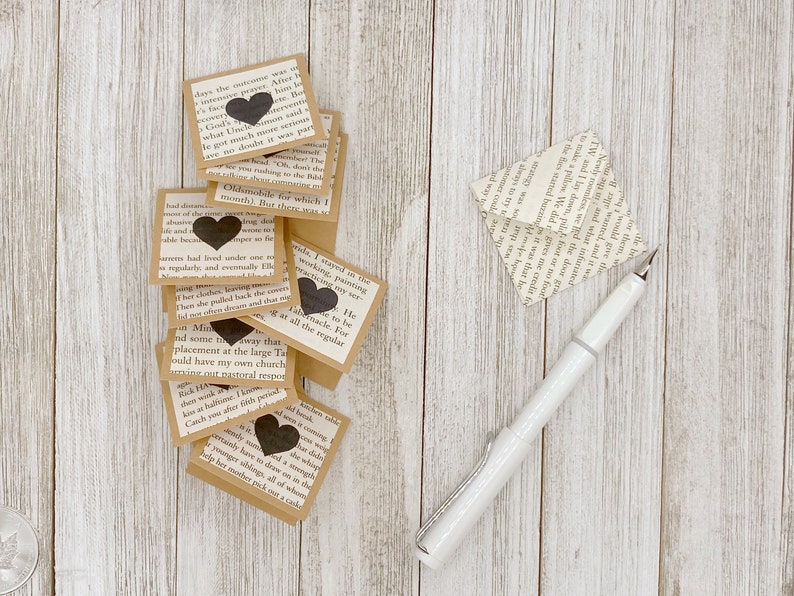 2 X 2 Mini Heart Cards / Little Note Cards / - Etsy