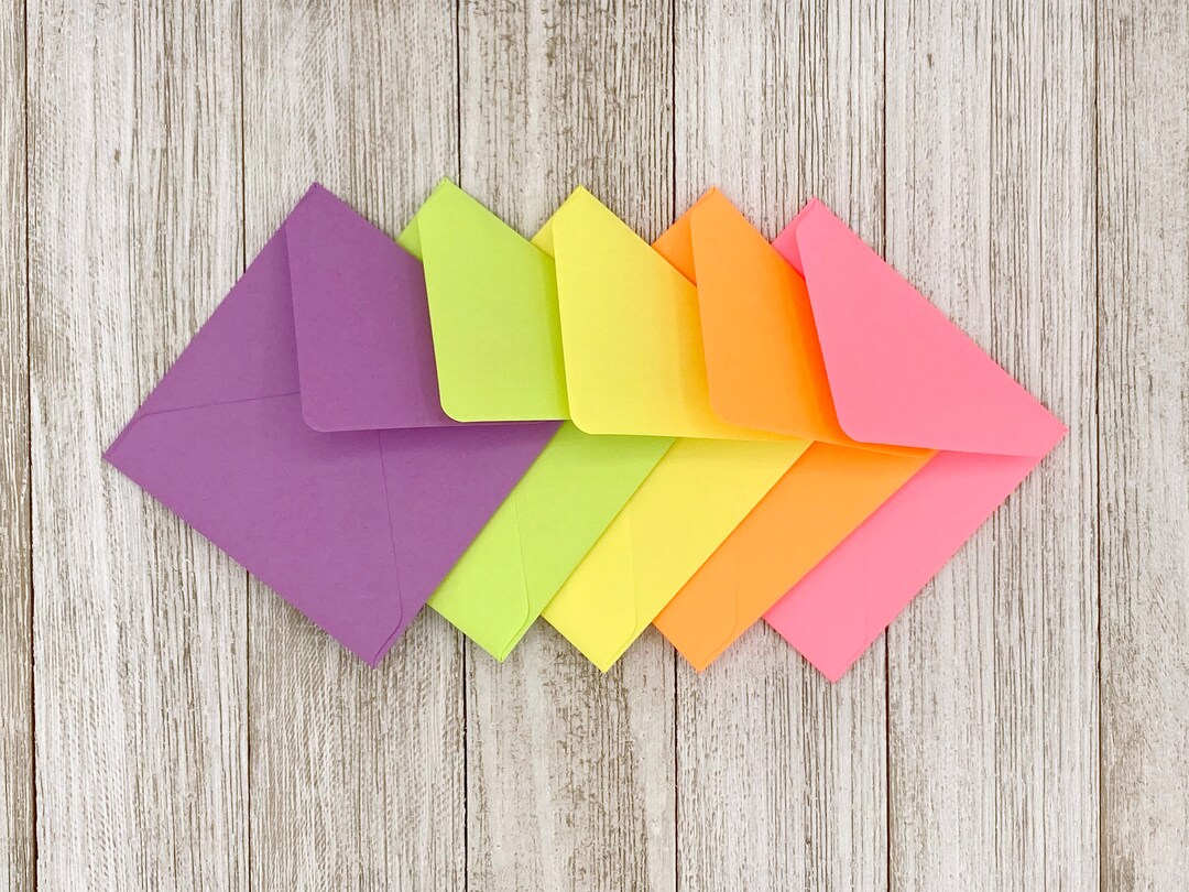 2x2 3x3 4x4 5x5 Card Assorted Color Envelopes/ Bright Color Square ...