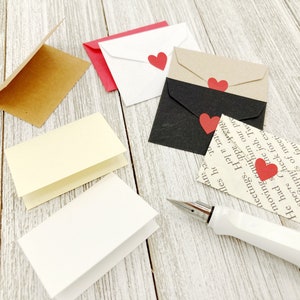 TINY Book Page Envelopes for Mini Journal, Little Love Note Red Mini ...