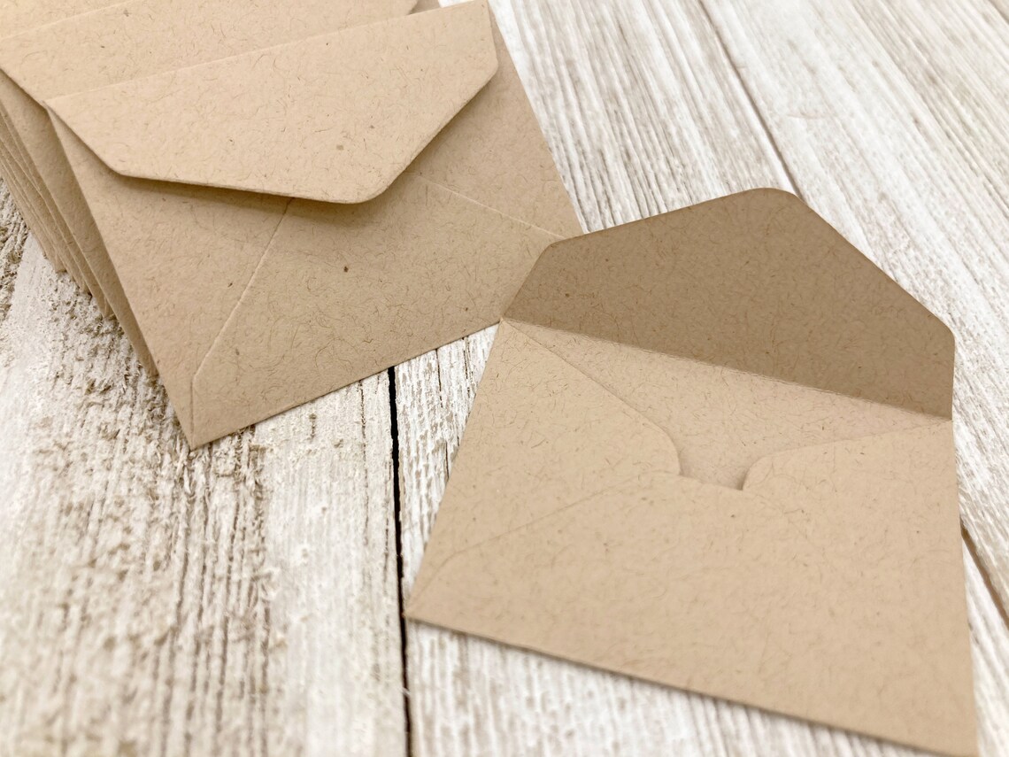 TINY Recycle Kraft Envelopes/ Mini Kraft Envelope/ Little Love | Etsy