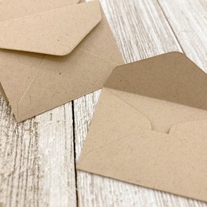 TINY Recycle Kraft Envelopes/ Mini Kraft Envelope/ Little Love Note ...