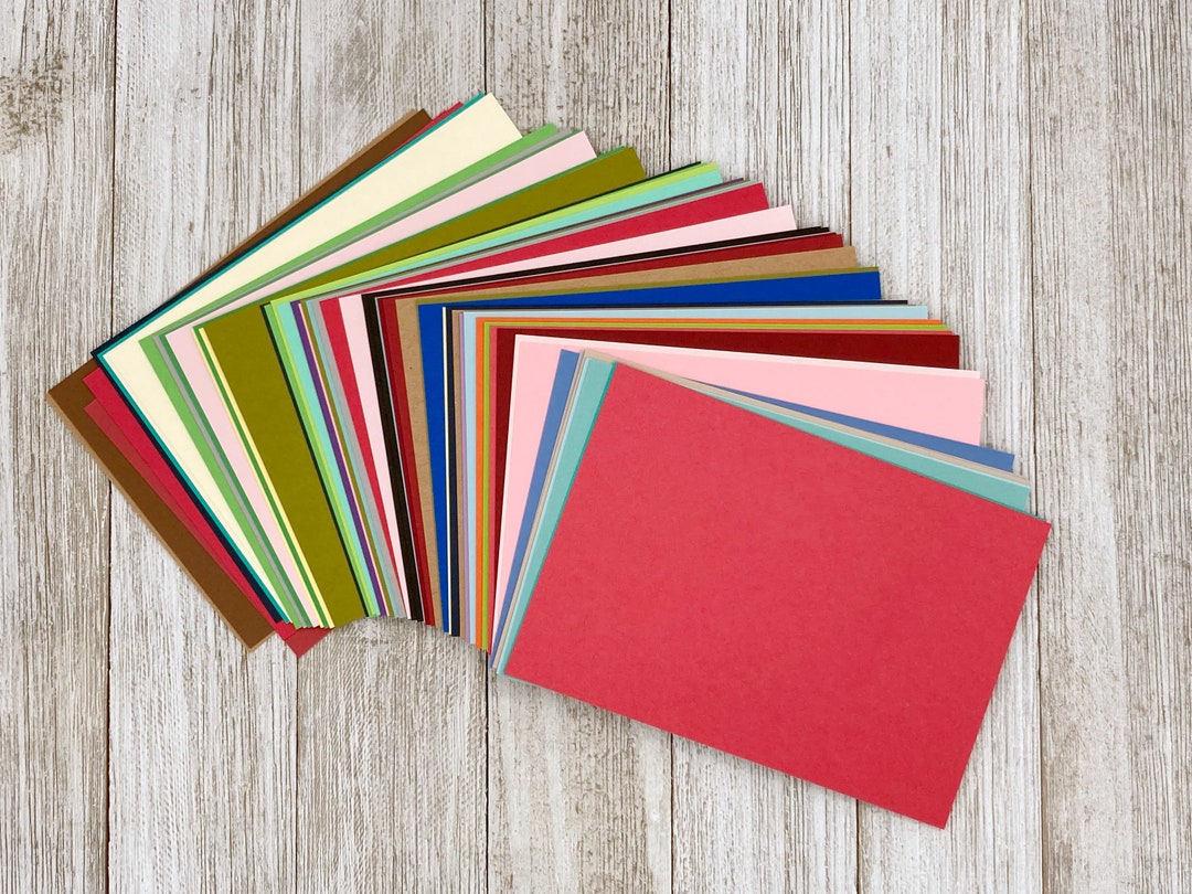 4 Bar Colorful Flat Note Cards / Assorted Color Blank 4 Bar Card Stock ...