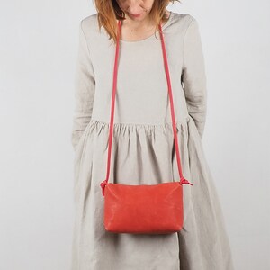 Small Red Leather Crossbody Bag, Minimalist Small Purse, Handmade Small ...