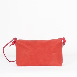 Small Red Leather Crossbody Bag, Minimalist Small Purse, Handmade Small ...