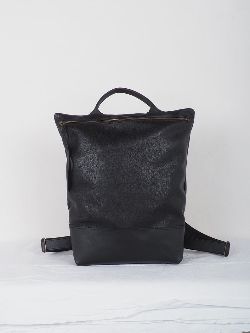 Black Leather Backpack Purse Women, Laptop Backpack, Zipper Backpack ...
