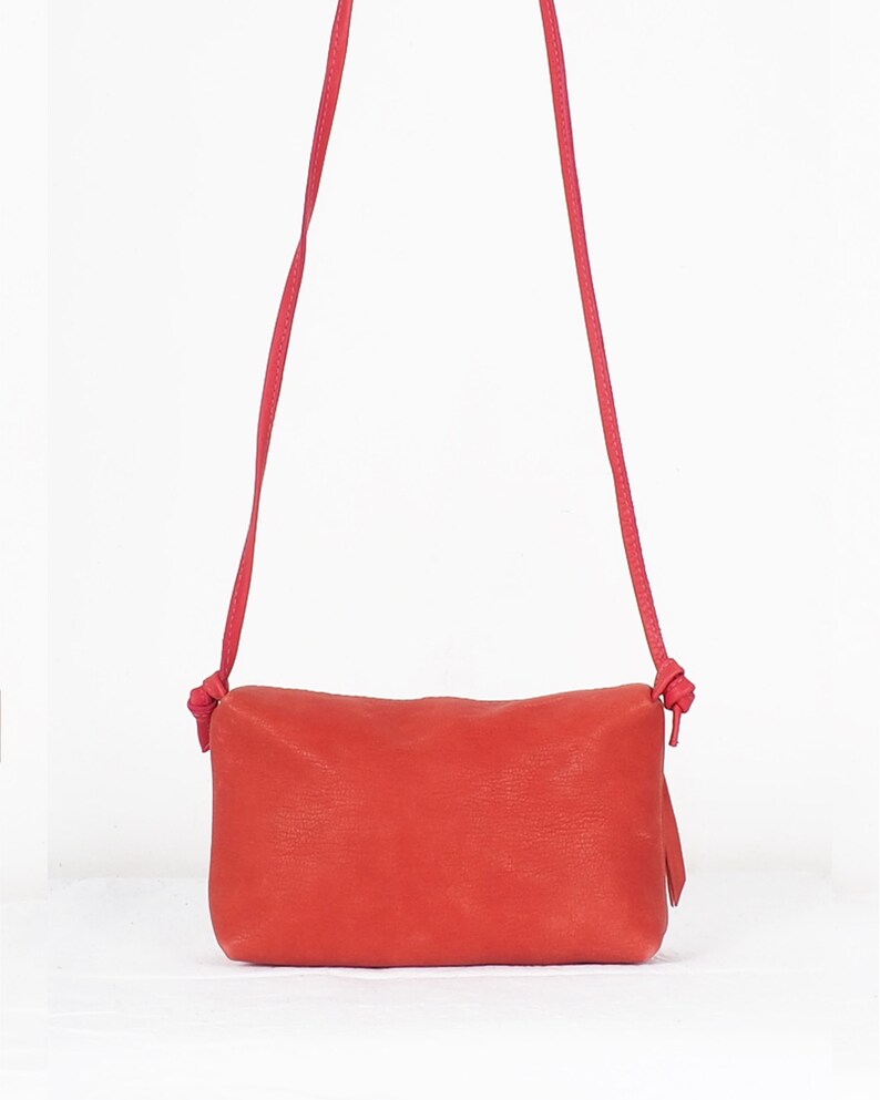 Small Red Leather Crossbody Bag Minimalist Small Purse - Etsy