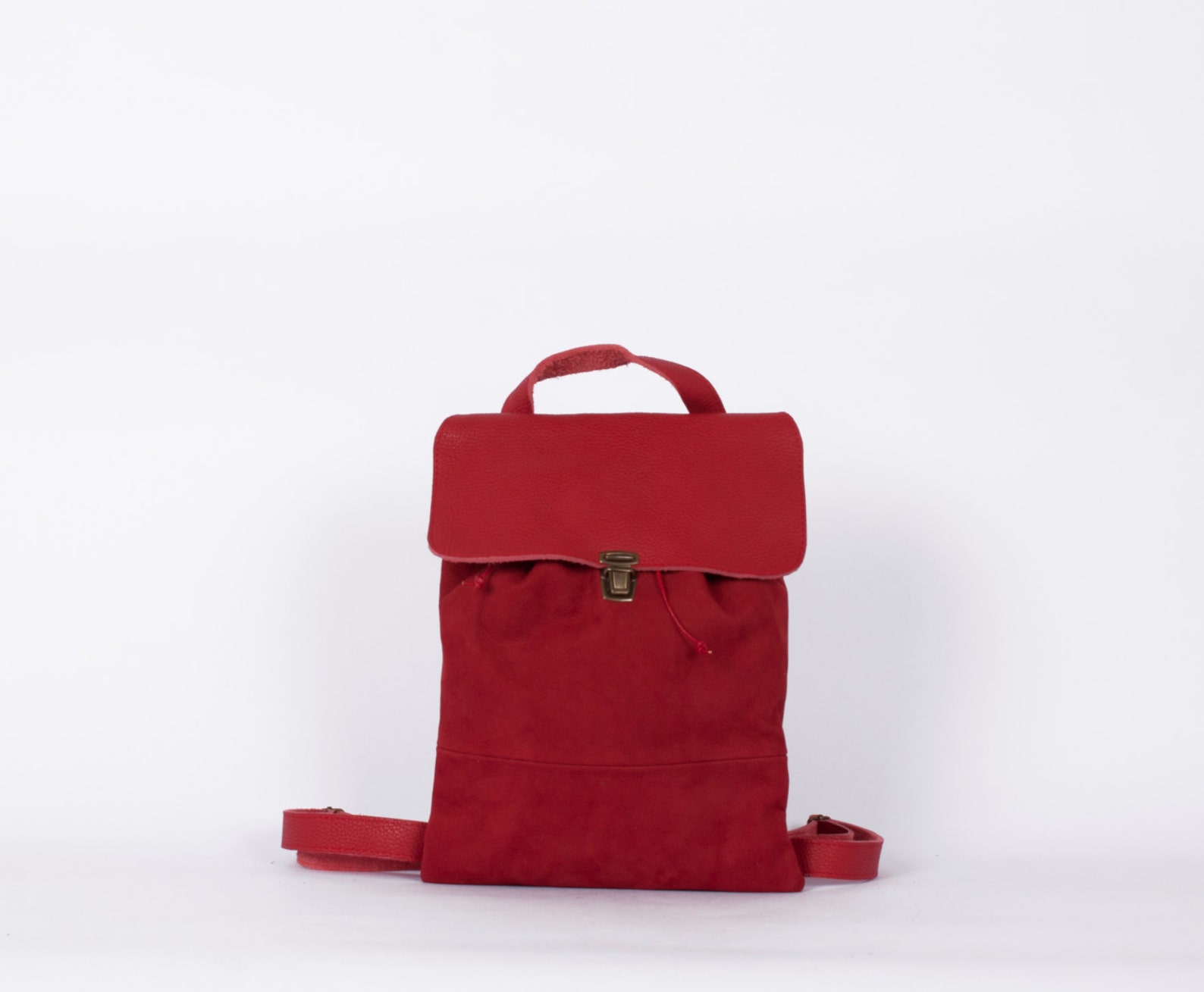 Women Backpack Red Leather Red Backpack Leather Backpack | Etsy