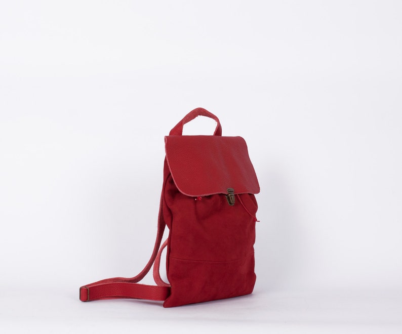 Women Backpack Red Leather Red Backpack Leather Backpack | Etsy