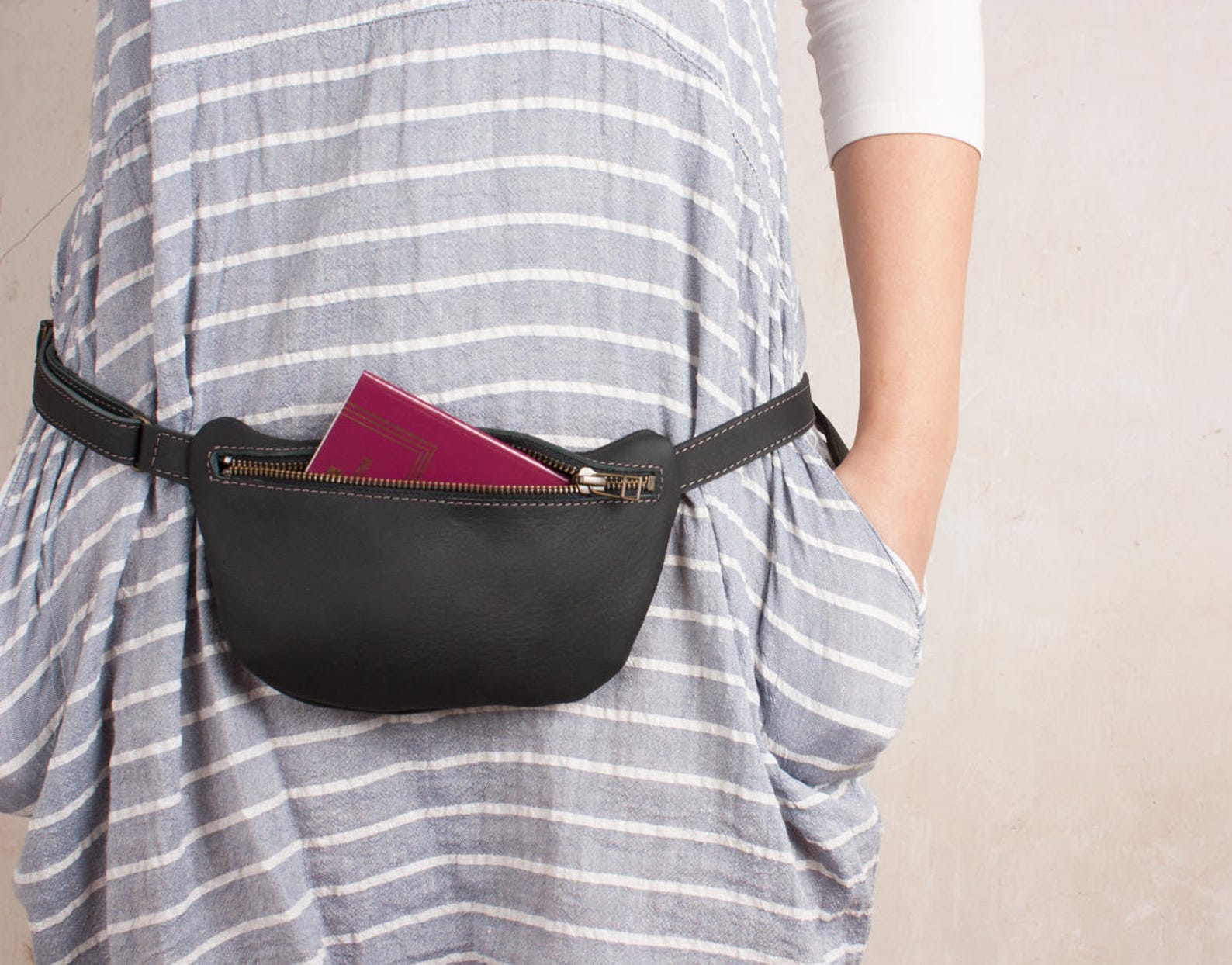 Small Leather Fanny Pack, Women Waist Bag, Small Fanny Pack, Handmade ...