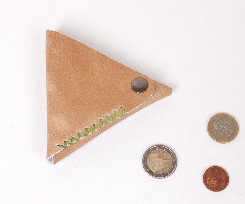 Leather Coin Purse Leather Coin Pouch Triangle Coin Purses - Etsy