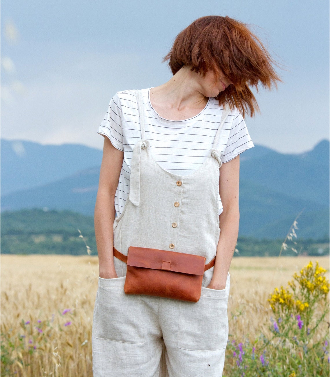 Women Brown Leather Belt Bag Women Leather Waist Bag Leather - Etsy