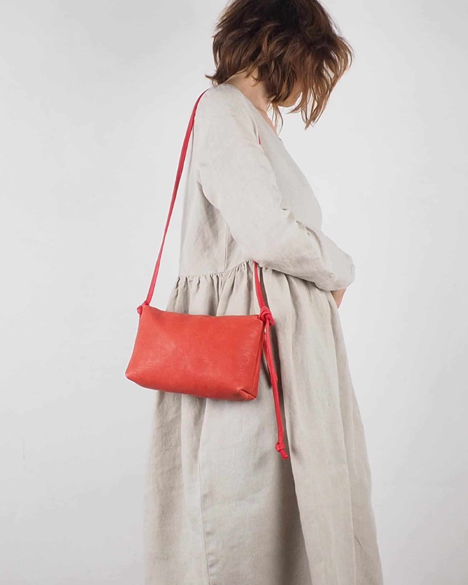 Small Red Leather Crossbody Bag Minimalist Small Purse - Etsy
