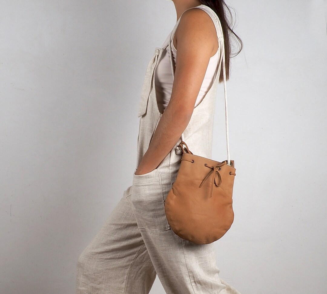 Minimalist Small Leather Crossbody Bag, Women Leather Purse, Brown ...