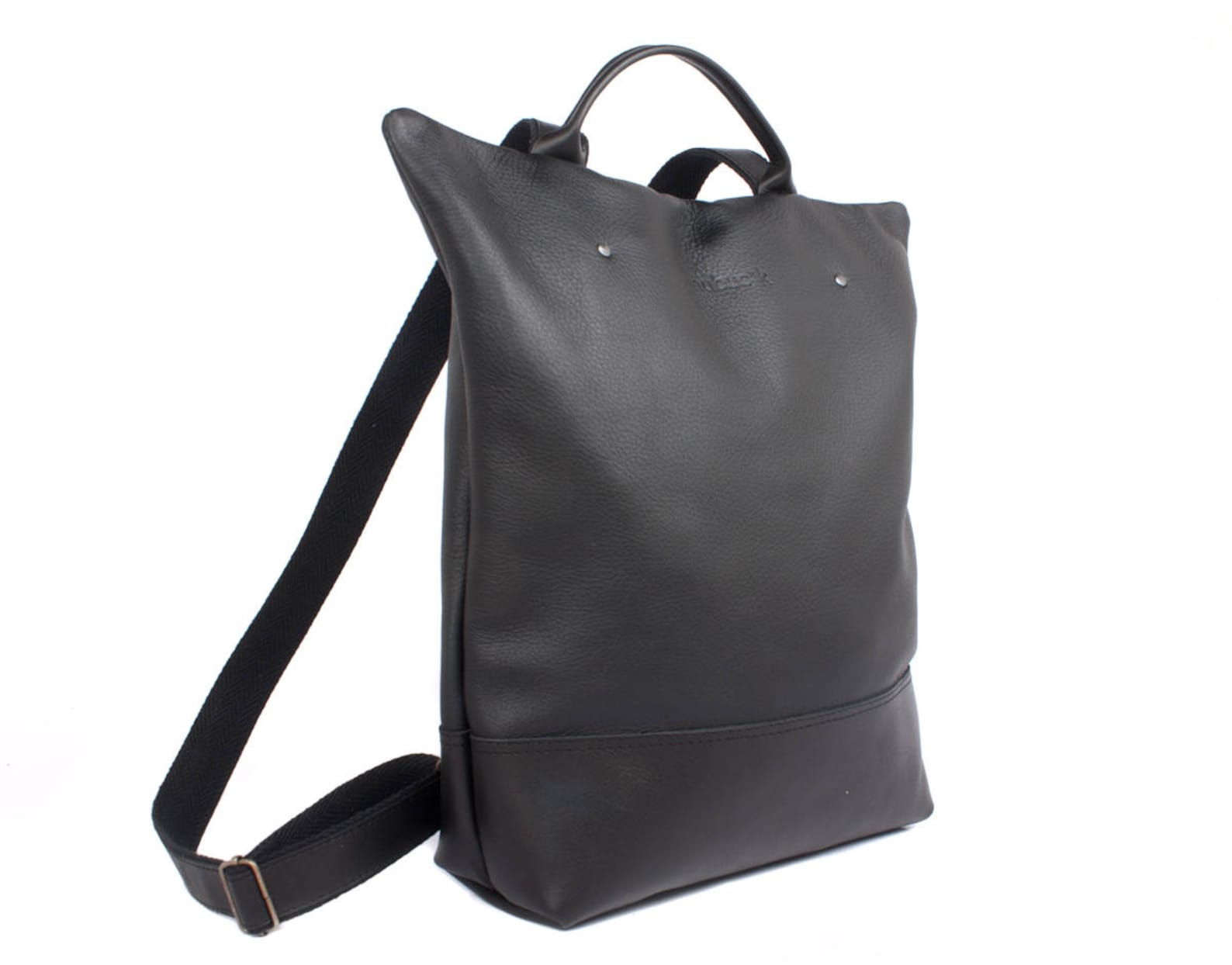 Black Leather Backpack Purse Women Laptop Backpack Handmade - Etsy