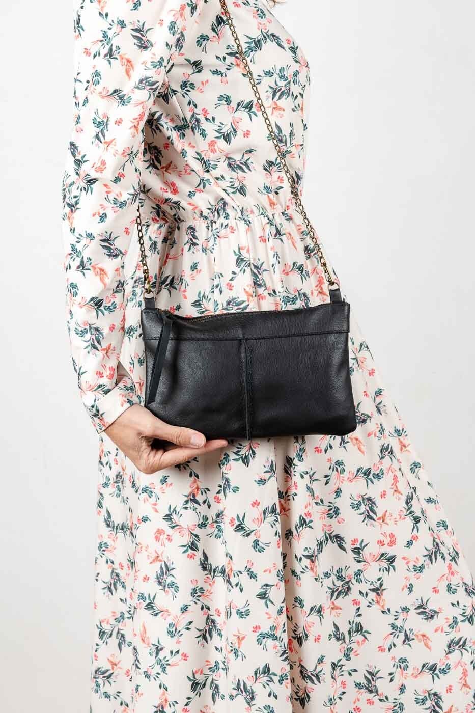 Small Black Leather Clutch, Evening Bag Clutch, Handmade, Women Black ...