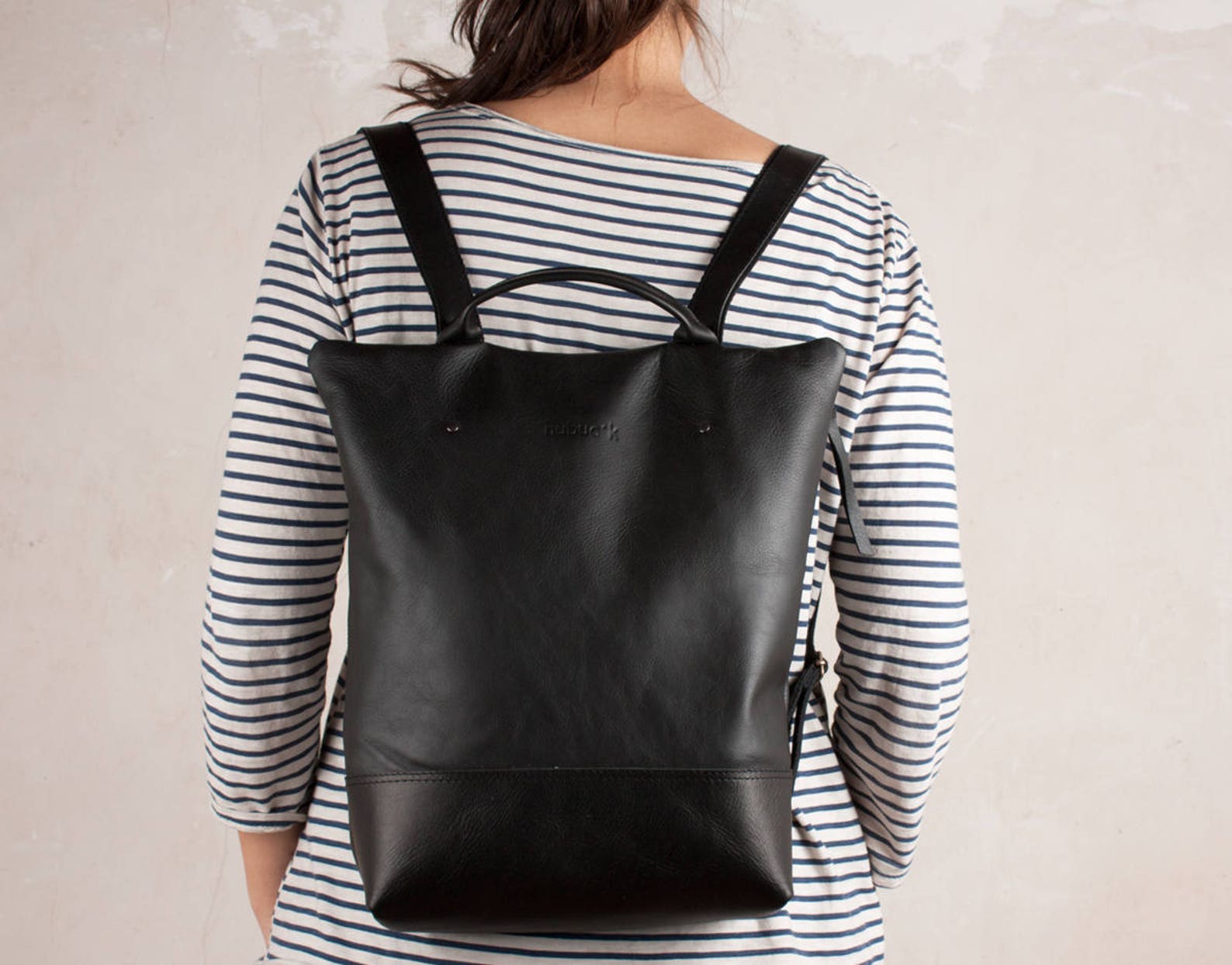 Black Leather Backpack Purse Women Laptop Backpack Handmade - Etsy