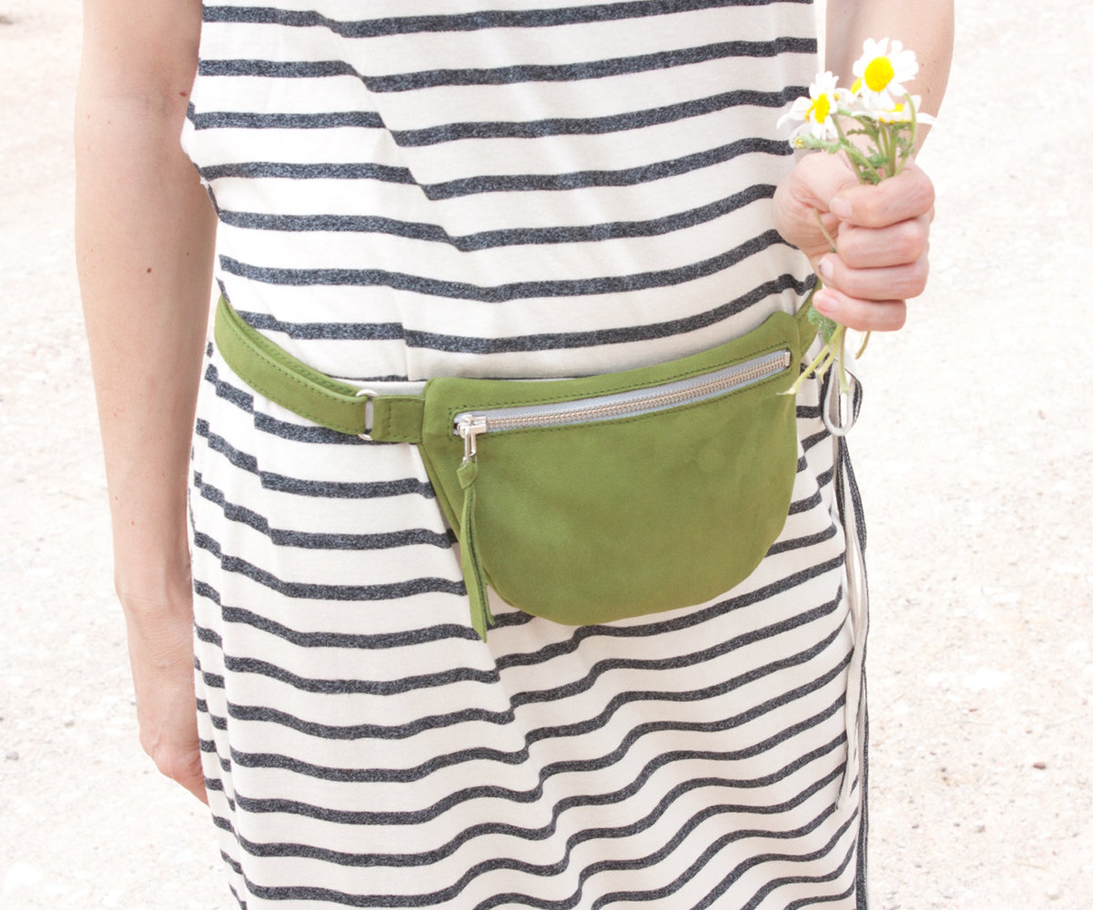 Small Leather Fanny Pack for women in green small leather | Etsy