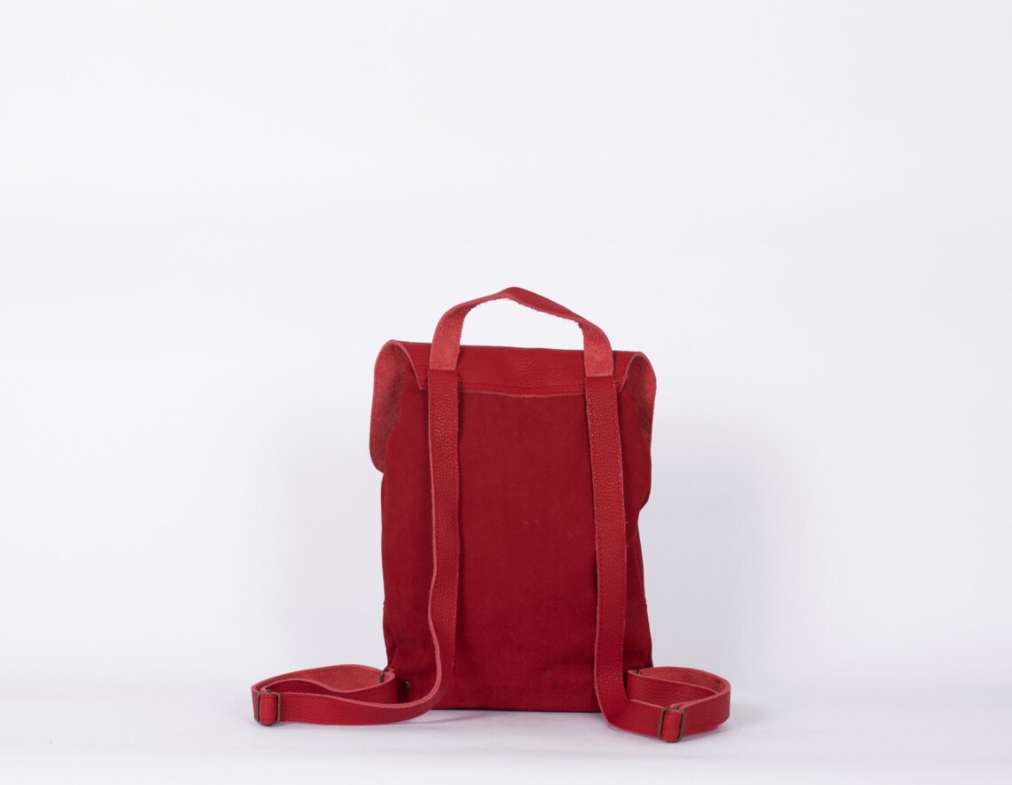 Women Backpack Red Leather Red Backpack Leather Backpack | Etsy