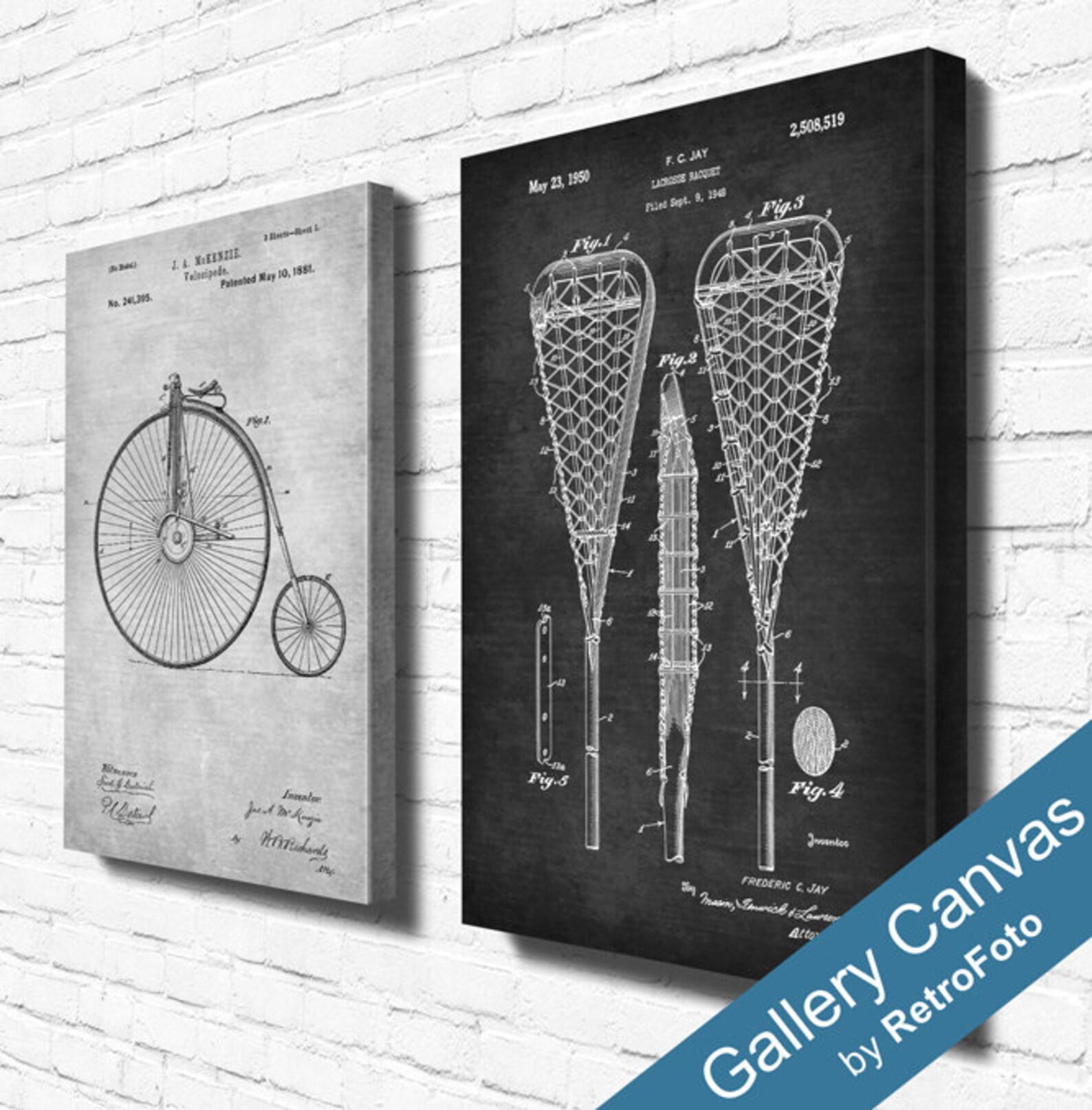 Vintage 1928 "tennis Racket" Patent Drawing, Retro Art Print Poster ...
